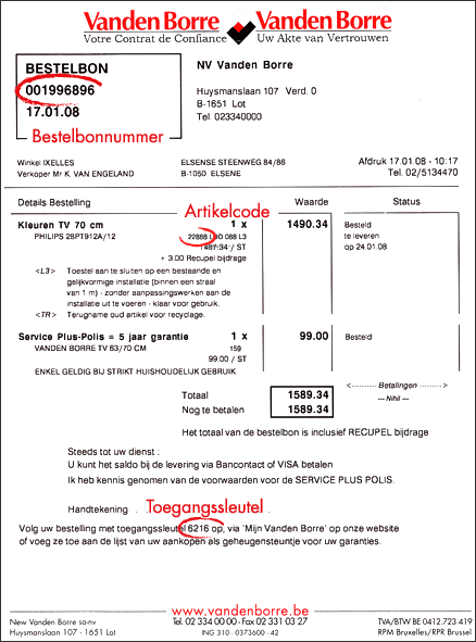 Vandenborre - Uw akte van vertouwen