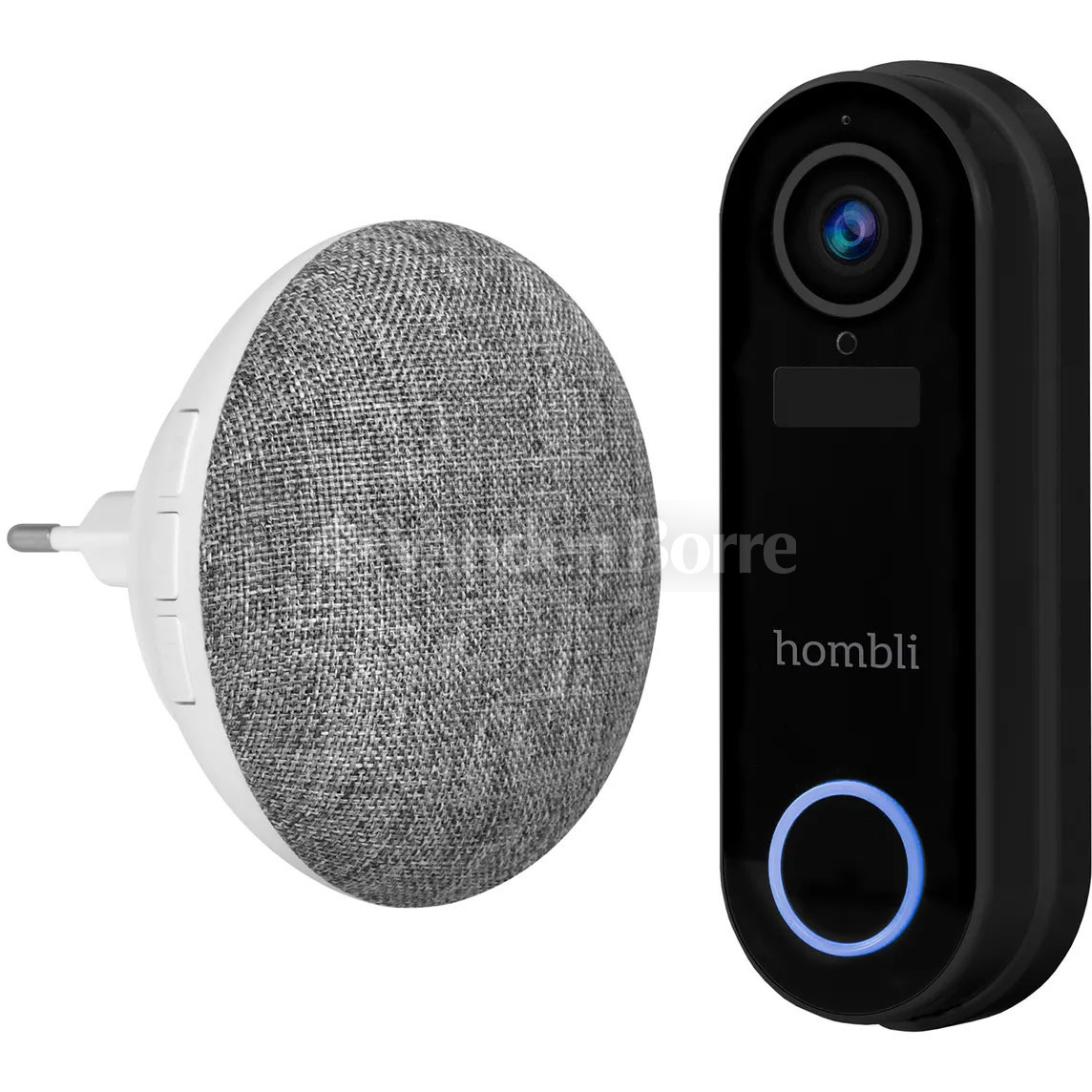 Hombli SMART DOORBELL 2 PACK BLACK (incl. Chime 2) | Vanden Borre