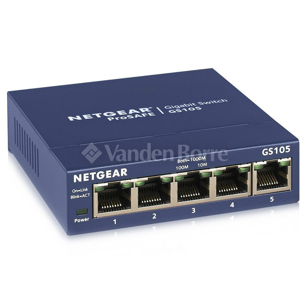 SWITCH RÉSEAU NETGEAR 5-PORT GIGABIT SWITCH HUB GS105 | Vanden Borre