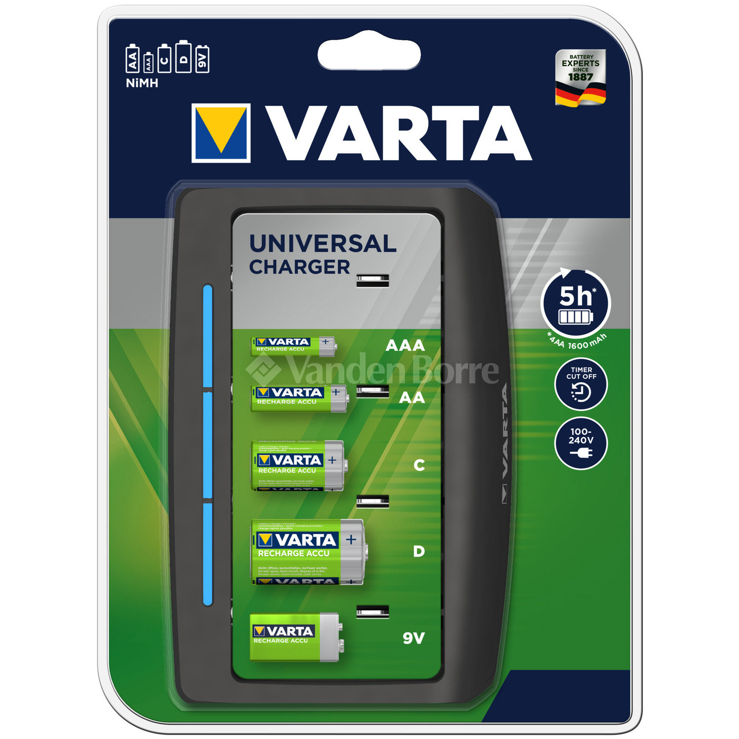 CHARGEUR DE PILES VARTA UNIVERSAL CHARGER VARTA | Vanden Borre